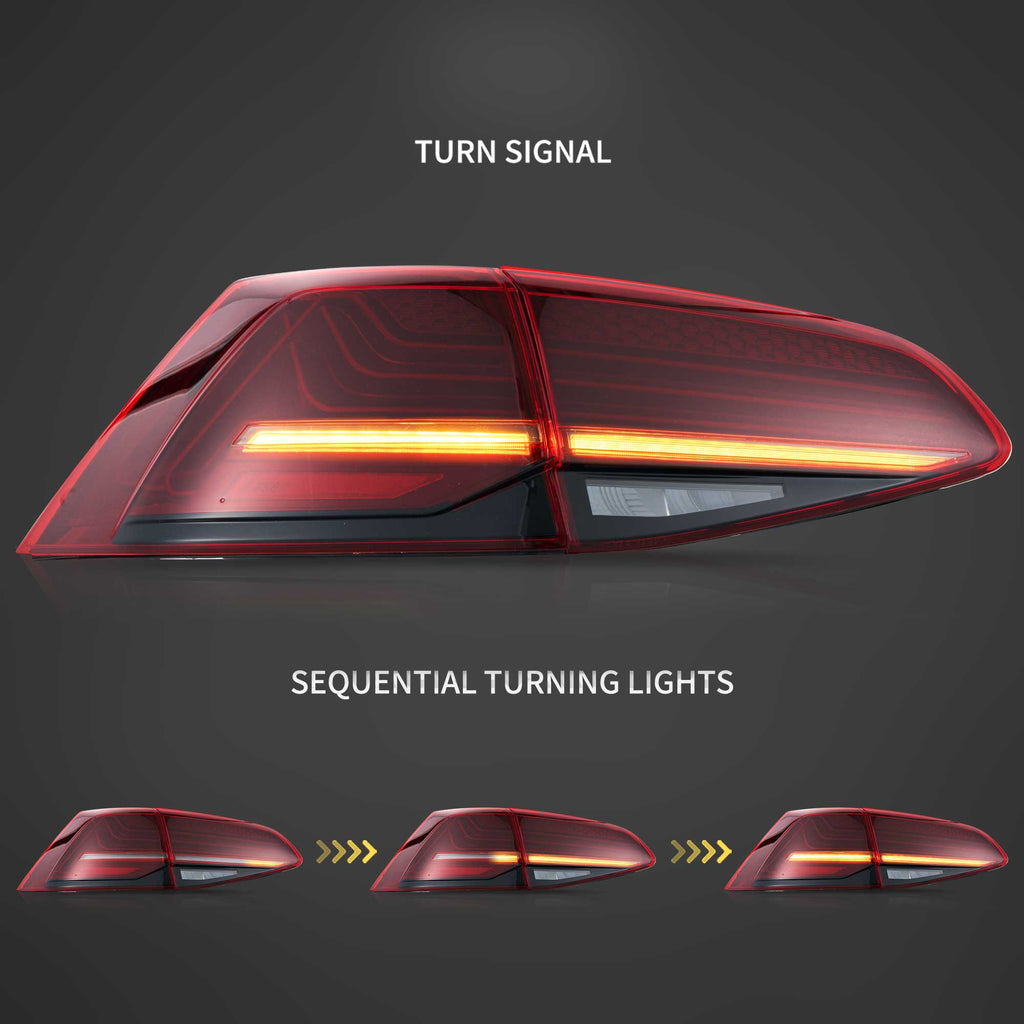 VW Golf MK7 MK7.5 Hatchback 2013-2021 Vland Tail Lights Laser Style [E ...