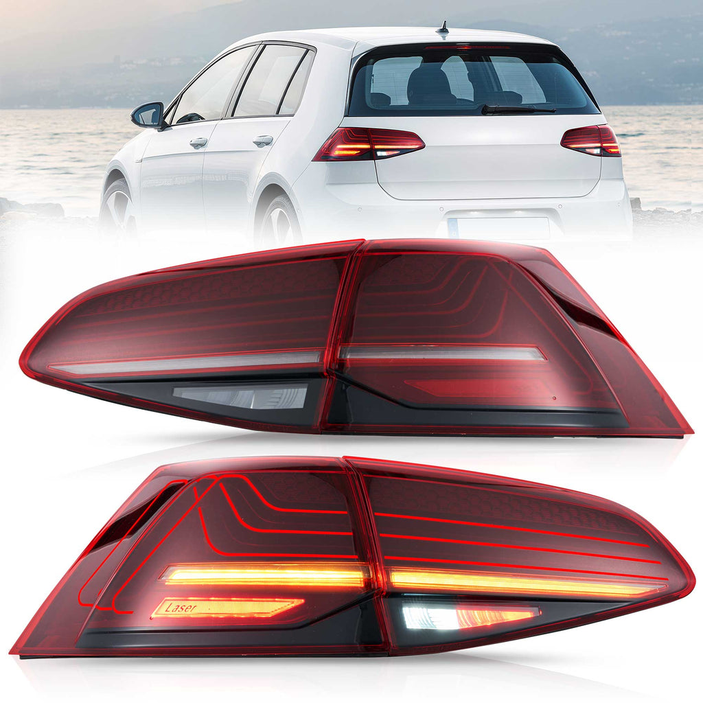 VW Golf MK7 MK7.5 Hatchback 2013-2021 Vland Tail Lights Laser Style [E ...
